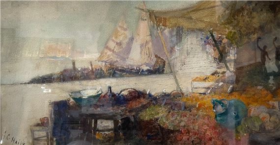 George Charles Haite | market scene (1825) | MutualArt