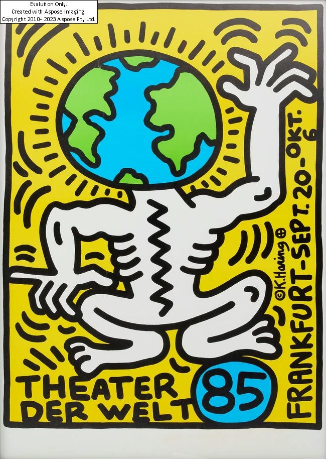 Keith Haring | Keith Haring Theater der Welt Frankfurt Poster (1985 ...