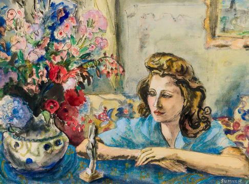 Maud Frances Eyston Sumner | Girl with Flowers | MutualArt