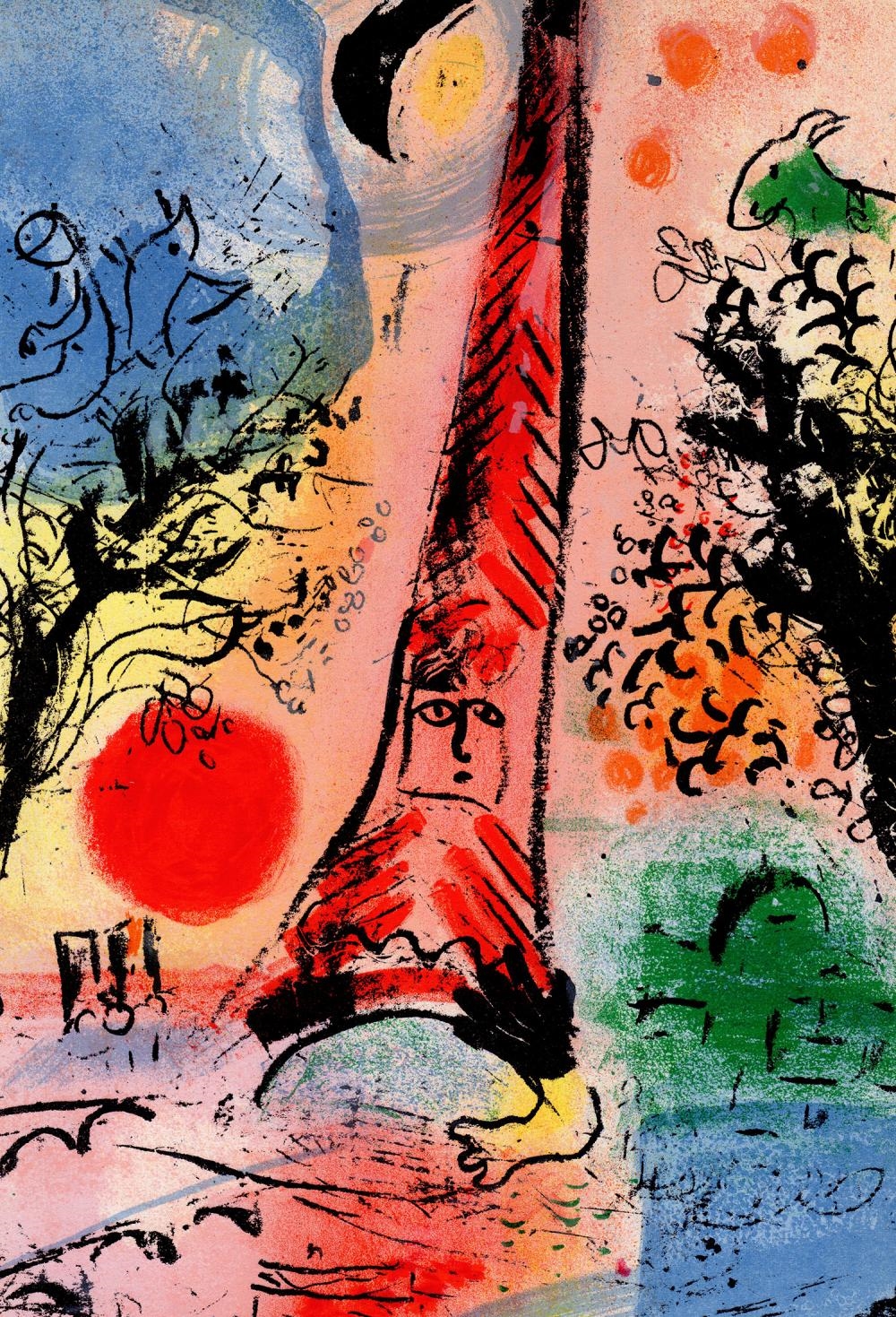 Marc Chagall | 1960 Marc Chagall Lithograph Vision of Paris | MutualArt
