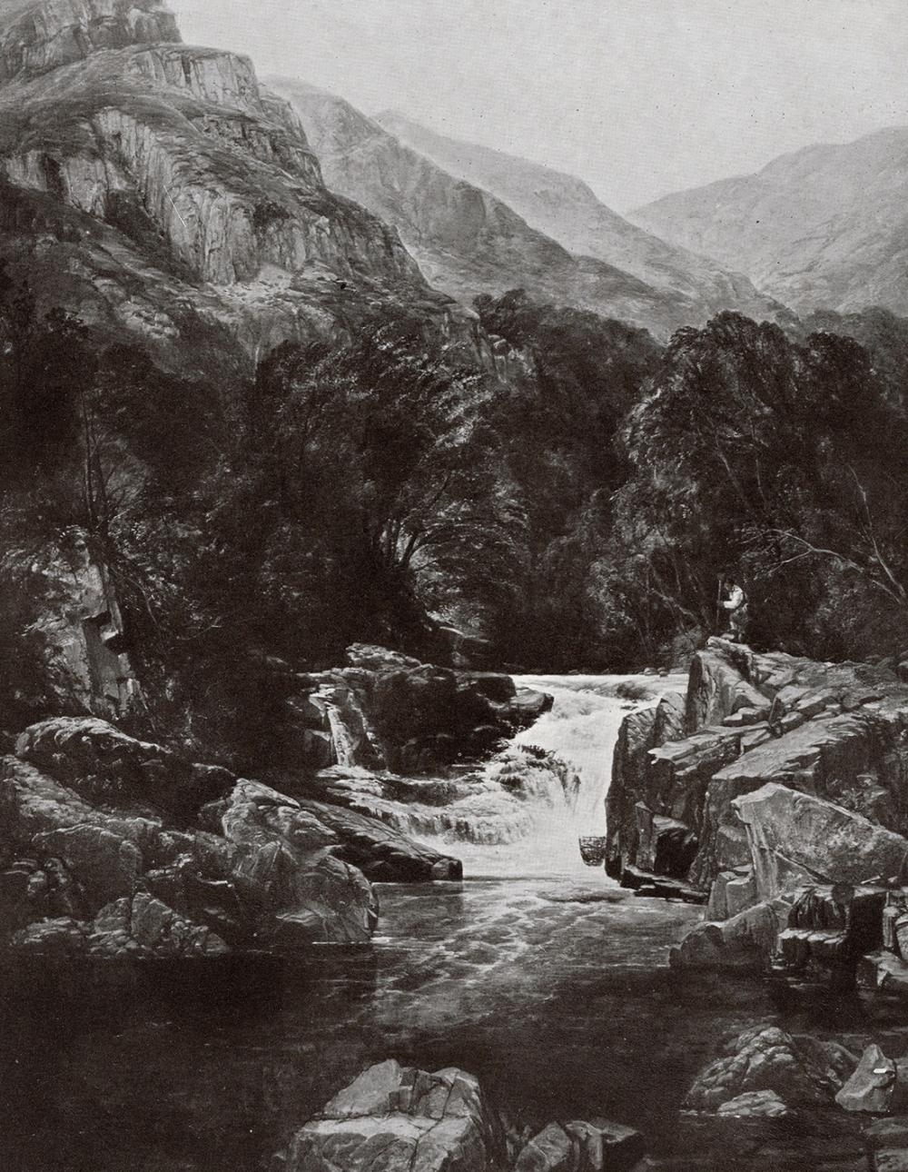 Thomas Creswick | Thomas CRESWICK Antique Print The falls of the River ...