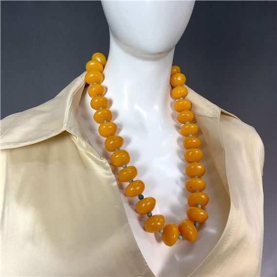 Amber | Handmade Tribal African Amber Beads & Turquoise Necklace ...
