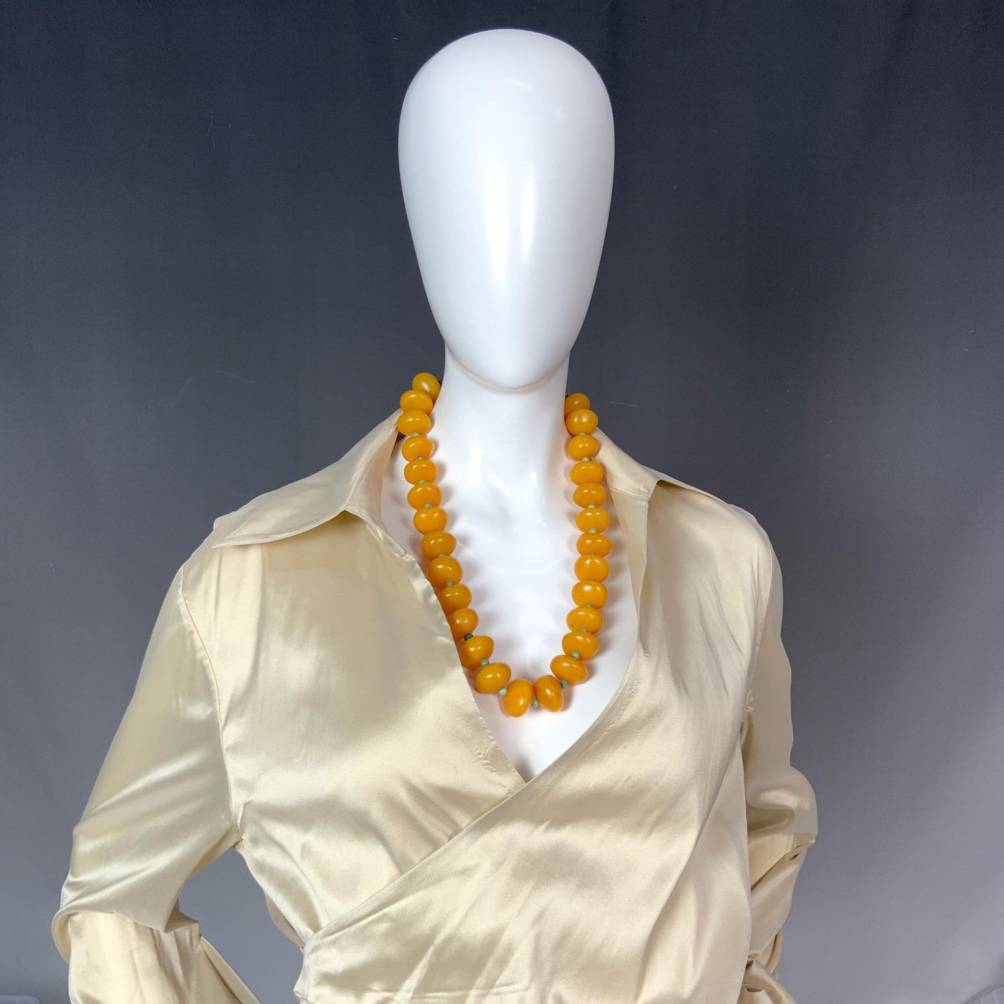 Amber | Handmade Tribal African Amber Beads & Turquoise Necklace ...