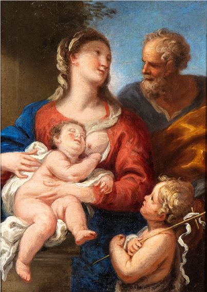 Roman School, 17th Century | Holy Family with Saint John the Baptist | MutualArt