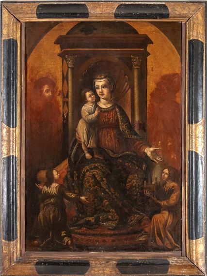 Central Italian School, 17th Century | Virgin Mary Enthroned with Child, saints and donors ...