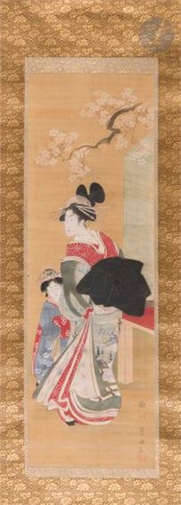 Utagawa Toyokuni | painting on silk mounted as a kakemono (19th Century ...