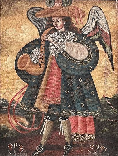 Cuzco School, 19th Century | Cuzco school, Late 18th century Angel Oil ...