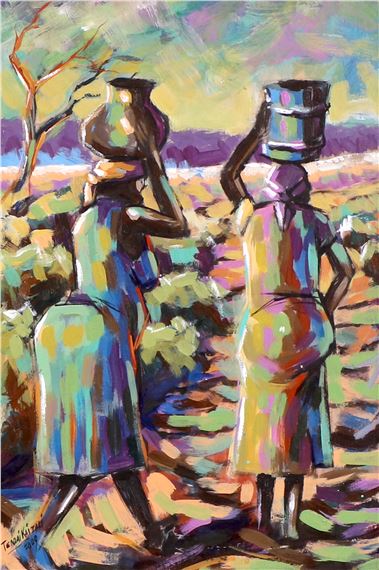 Tendai Kaizali | WOMAN CARRYING WATER (2009) | MutualArt