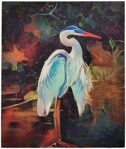 Mark Rouse | Mark Rouse 24x20 Acrylic Blue Heron (2020) | MutualArt