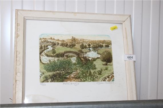 Glynn Thomas | original copper plate etching of Fenn Bridge 59 /150 ...