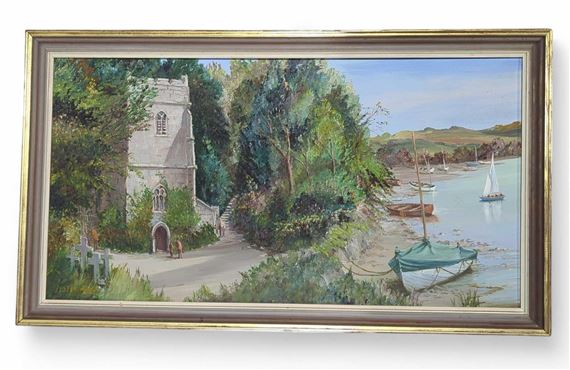 Lester Atack | Church by a harb | MutualArt