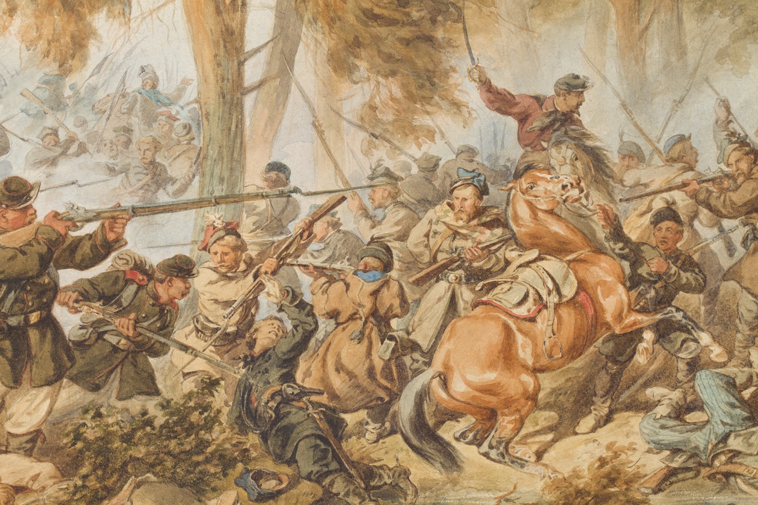 Juliusz Fortunat Kossak | Bitwa pod Ignacewem (1865) | MutualArt