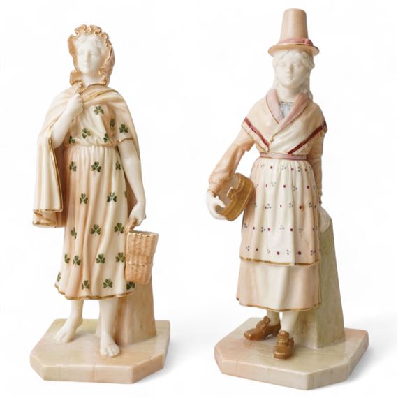 James Stinton | Royal Worcester blush ivory figures (1874 - 1875 ...