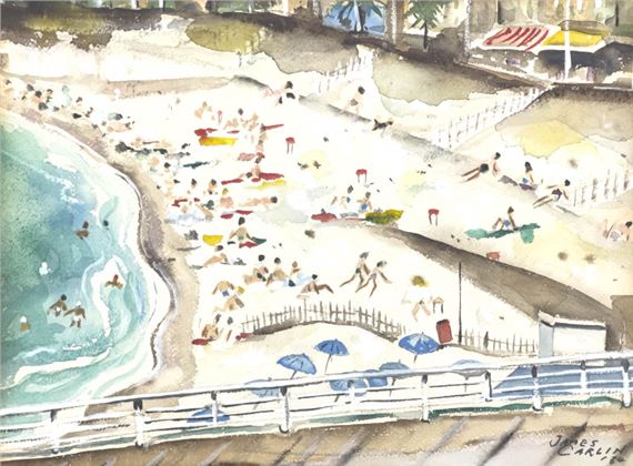 James Carlin | Beach Scene (1984 (1984) | MutualArt