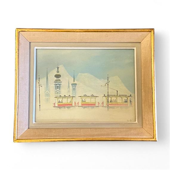 Felix Kelly | Felix Kelly (New Zealand, 1914 - 1994) Trams | MutualArt