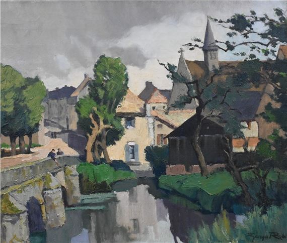 Georges Charles Robin | French Village Scene | MutualArt