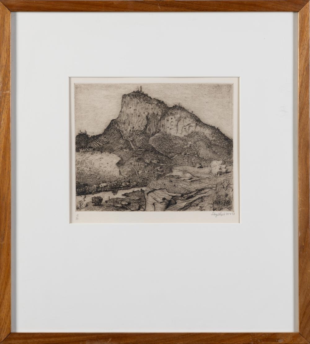 Lloyd Rees | A Tasmanian Mountain 1977 (1977) | MutualArt