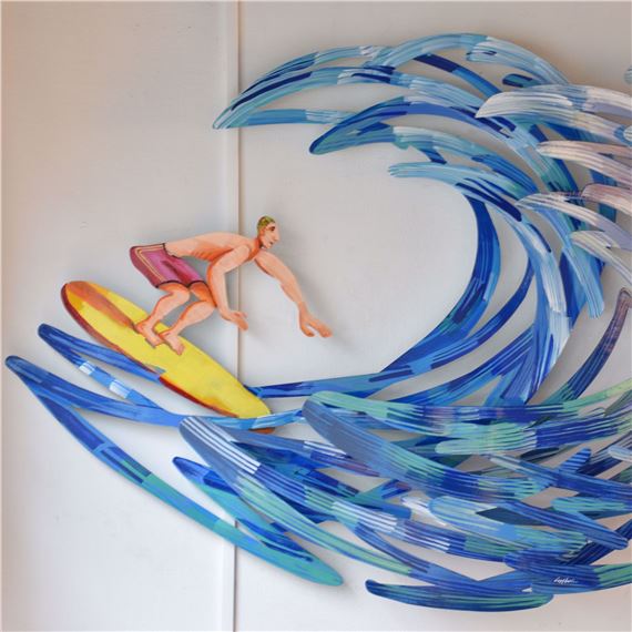David Gerstein | Surfer’: handpainted laser cut steel sculpture | MutualArt