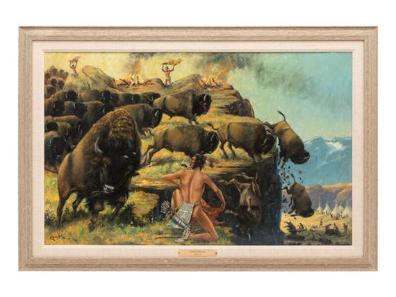 August Lenox | Primitive Buffalo Hunt | MutualArt