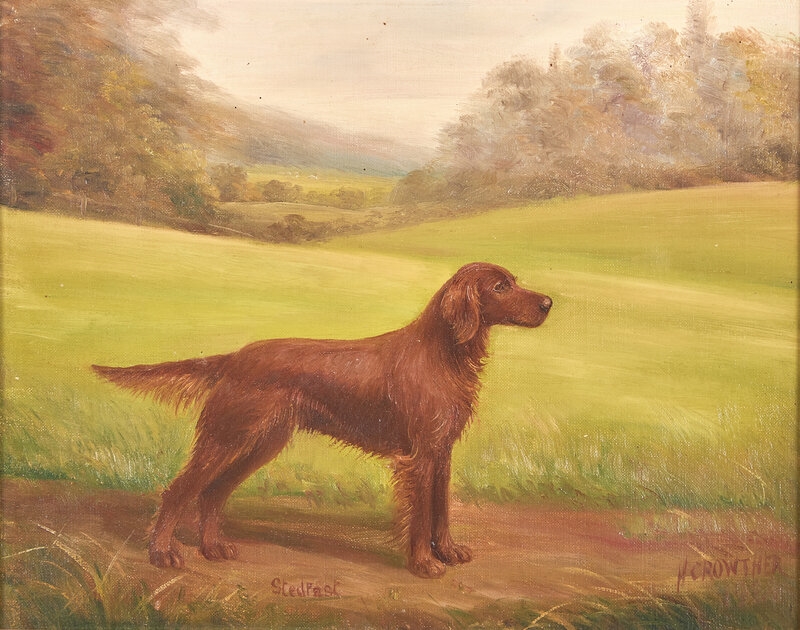 Henry Crowther | Stedfast, a Red Setter in a Landscape | MutualArt