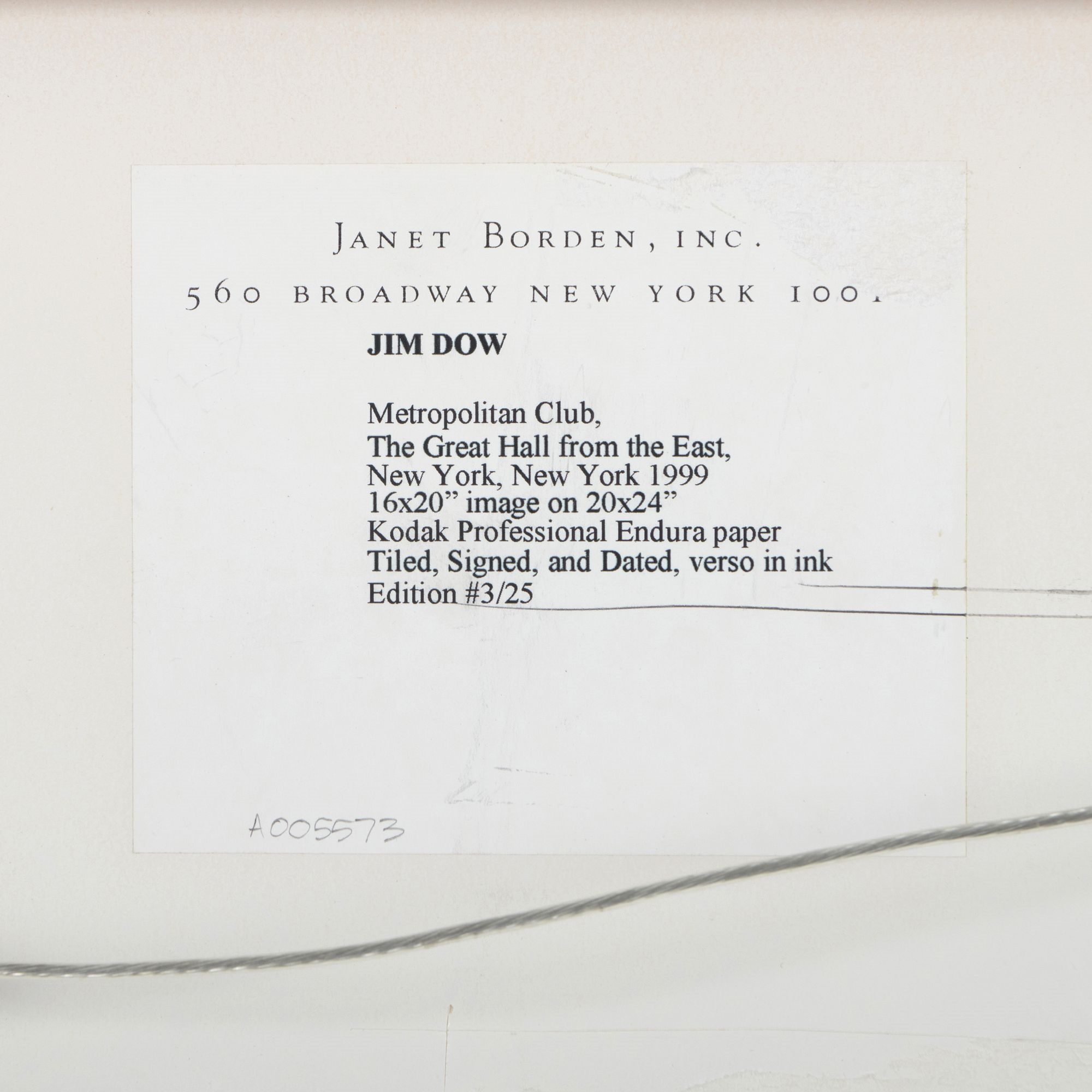 Jim Dow | The Great Hall from the South East Corner, Metropolitan Club ...