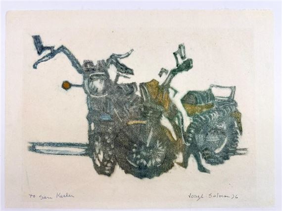 Joseph Solman | Monotype Motorcycle Artwork 1976 | MutualArt