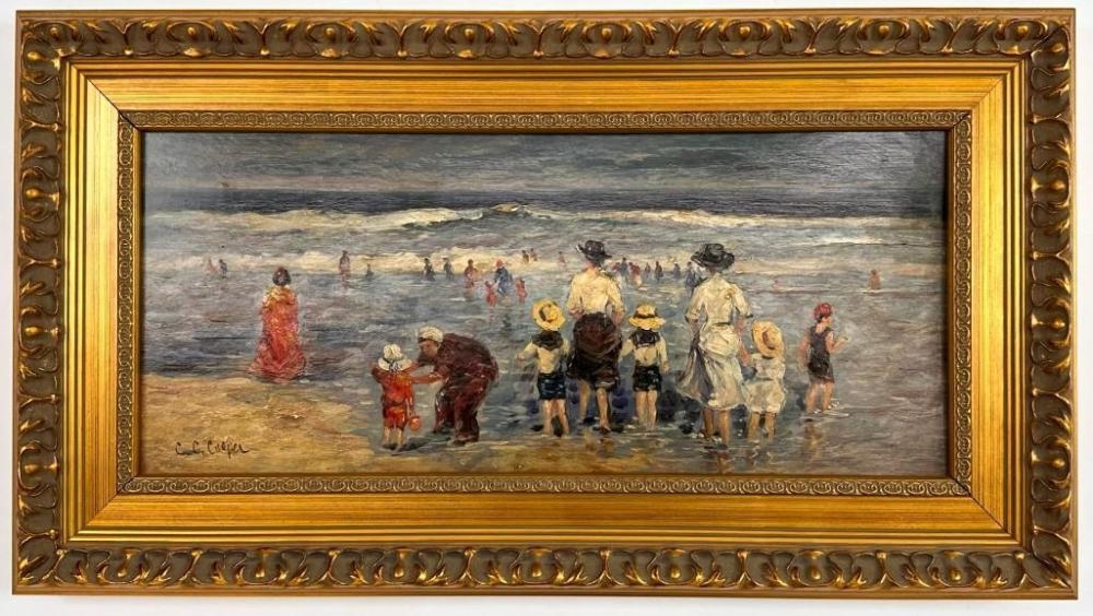 Claude Cahill Cooper | Beach Scene with Children | MutualArt