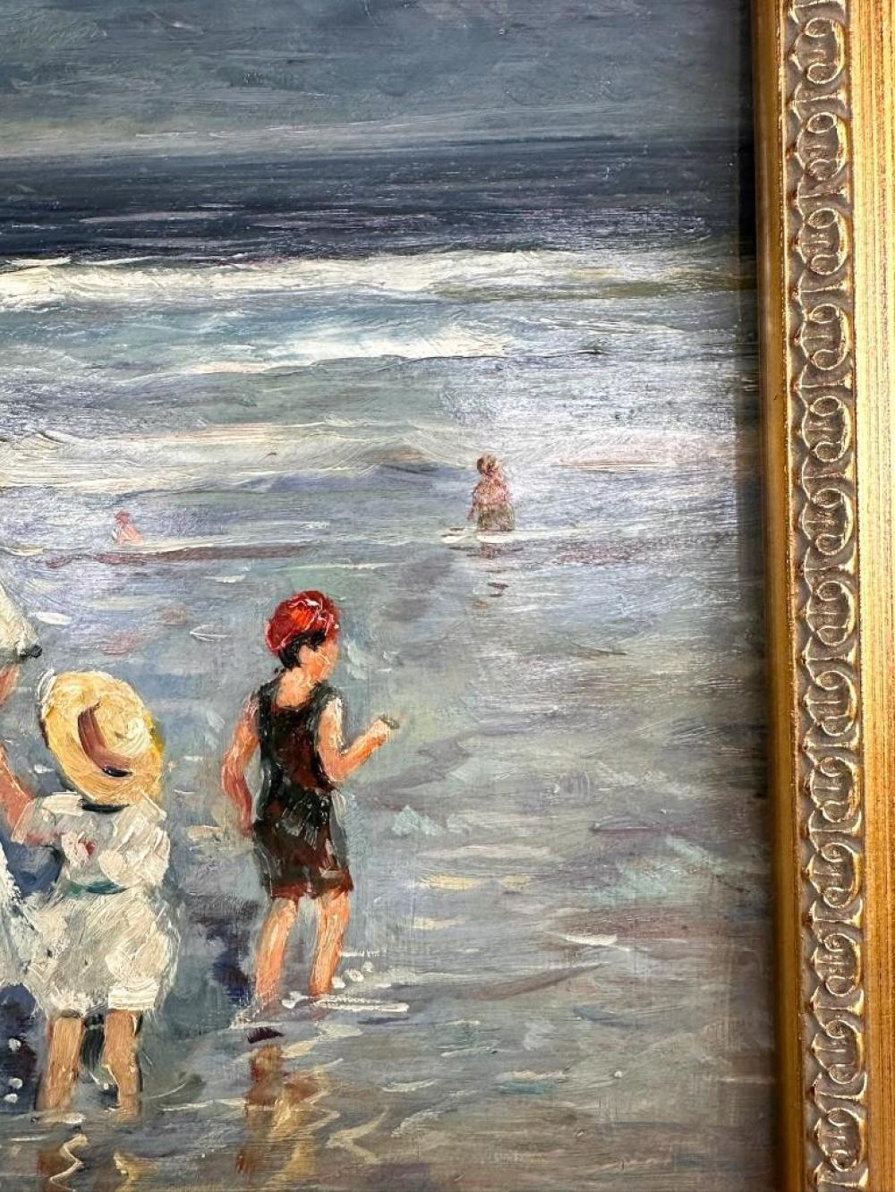 Claude Cahill Cooper | Beach Scene with Children | MutualArt