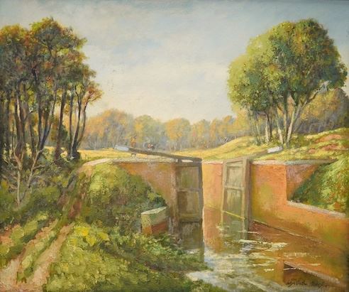 Wyndham Edwin George Giles | Loch scene and bridge over water (95 ...