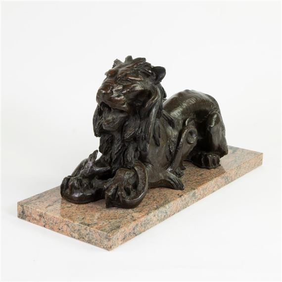 Antoine-Louis Barye | Sculpture of a fight between a lion and snake on ...