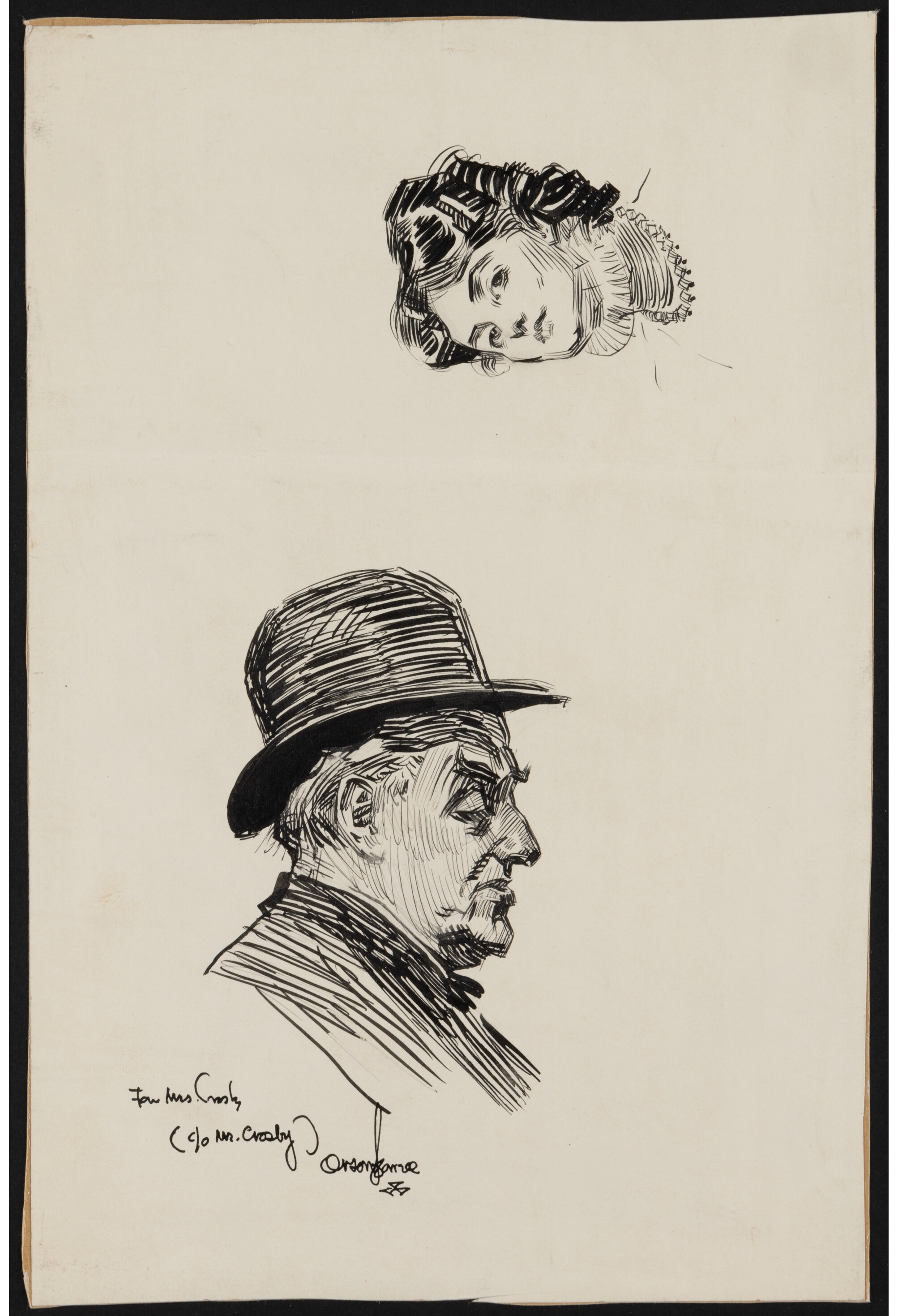 Orson Lowell | Portrait Drawings (two works) (Circa 1910s) | MutualArt