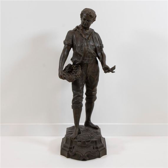 F. Milliot | Large statue of a sower in artificial bronze | MutualArt