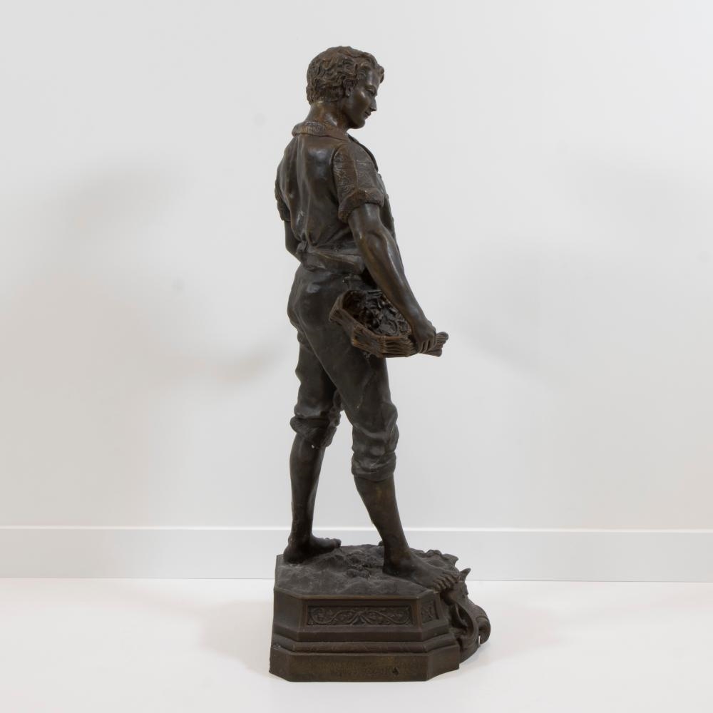 F. Milliot | Large statue of a sower in artificial bronze | MutualArt