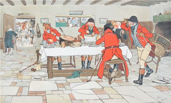 Cecil Aldin | Fox Hunt Breakfast (1900) | MutualArt