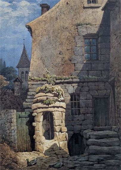 R. Gilbert | Courtyard with well and ducks | MutualArt