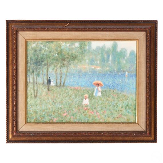 André Gisson | Andre Gisson 1921-2003 Impressionist Lake Painting ...