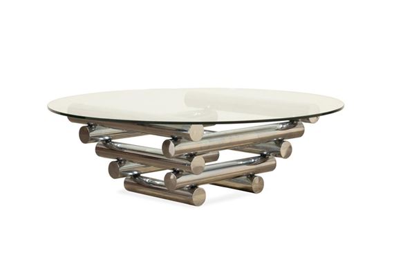 Paul Mayén | PAUL MAYEN GLASS AND CHROME COCKTAIL TABLE (1970s) | MutualArt
