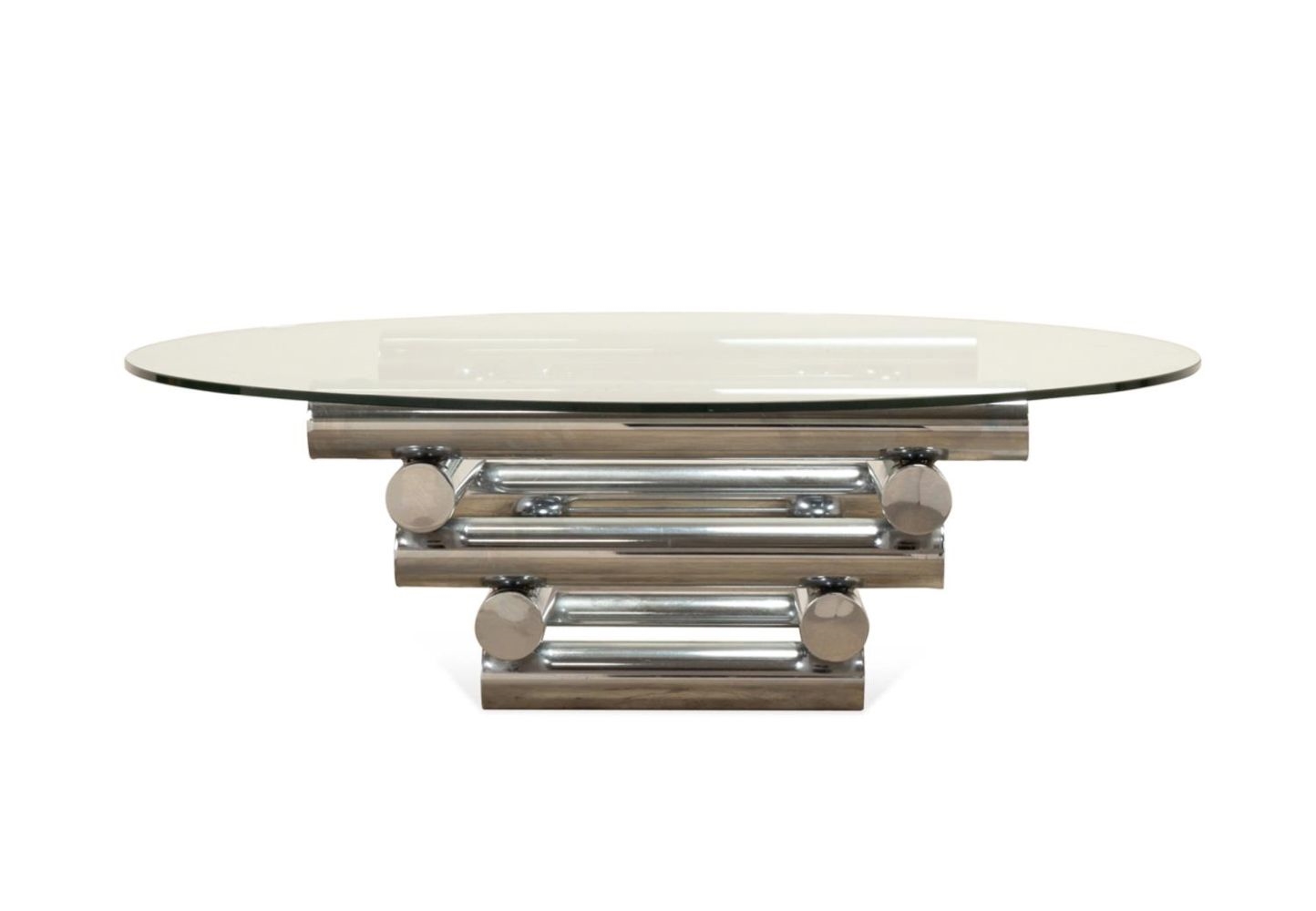 Paul Mayén | PAUL MAYEN GLASS AND CHROME COCKTAIL TABLE (1970s) | MutualArt