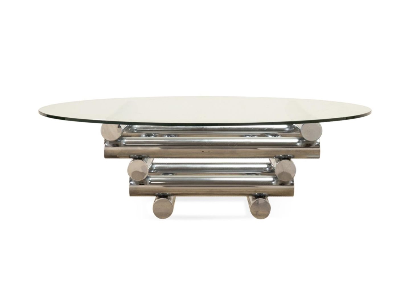 Paul Mayén | PAUL MAYEN GLASS AND CHROME COCKTAIL TABLE (1970s) | MutualArt