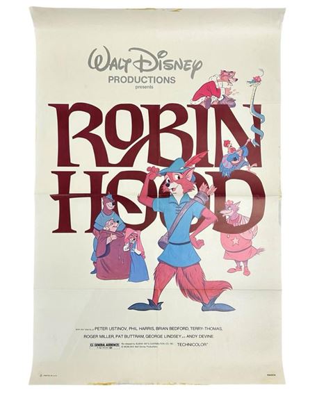 SPIRIT | 1982 Disney Robin Hood Movie Poster (1982) | MutualArt