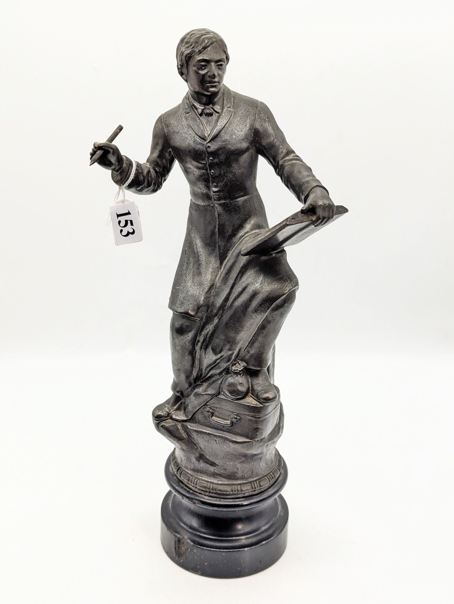 Scribe | ANTIQUE SPELTER STATUE | MutualArt