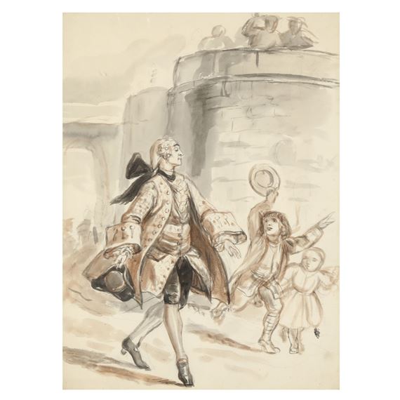 Alfred Chalon | Gentleman Walking | MutualArt
