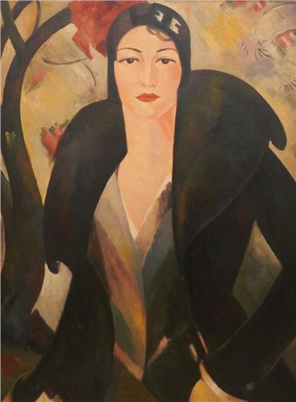 John Duncan Fergusson | STATUETTE AMONG BLOSSOMS | MutualArt