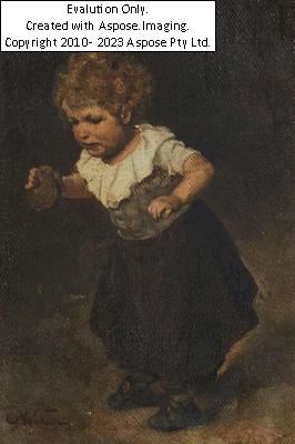 Marie Wunsch | (Wien 1862-1898 Meran) Mädchen mit Brotscheibe | MutualArt