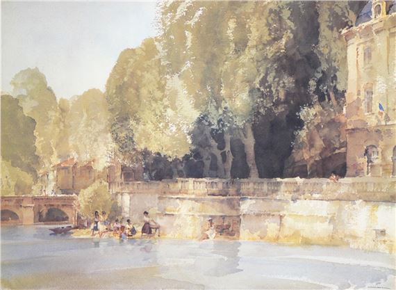 William Russell Flint | Artist Resale - Under the Terrace Brantome ...