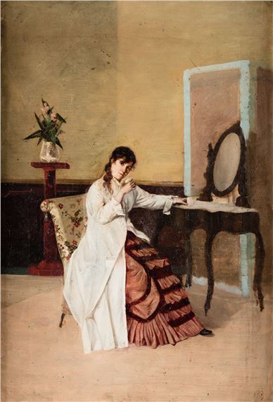 Joaquín de Carpi Ruata | Woman at the dressing table | MutualArt