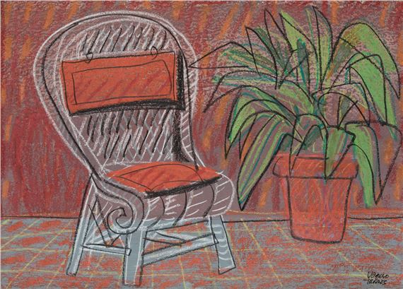 Joaquin Vaquero Turcios | Still life with chair and flowerpot | MutualArt