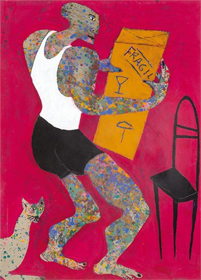 Elisabeth Sabala | Leyendo el periódico (1989) | MutualArt