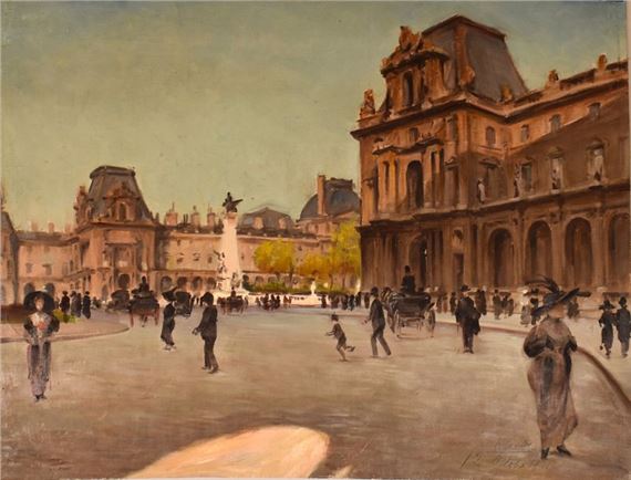 Henri Coutau | The Courtyard of the Louvre (1911) | MutualArt