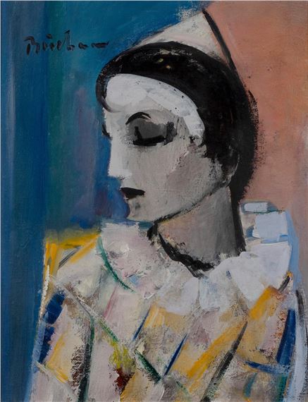 Carl Adolph Büchner | PIERROT IN PASTEL SUIT | MutualArt